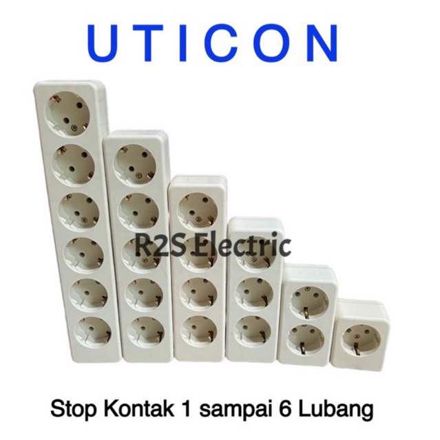 Jual [UTICON] Stop Kontak 1 2 3 4 5 6 Lubang Uticon Terminal Kuningan Colokan Tanpa Kabel 1-6 ...