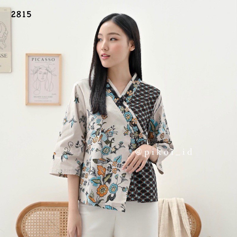 Jual Batik wanita / atasan batik wanita / baju batik kimono wanita modern / seragam kerja kantor ...