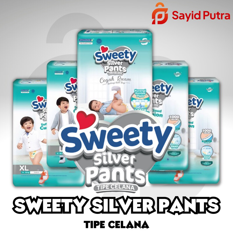 Jual SWEETY SILVER PANTS S66 | M60 | M46 | L40 | L54 | XL42 | Shopee ...