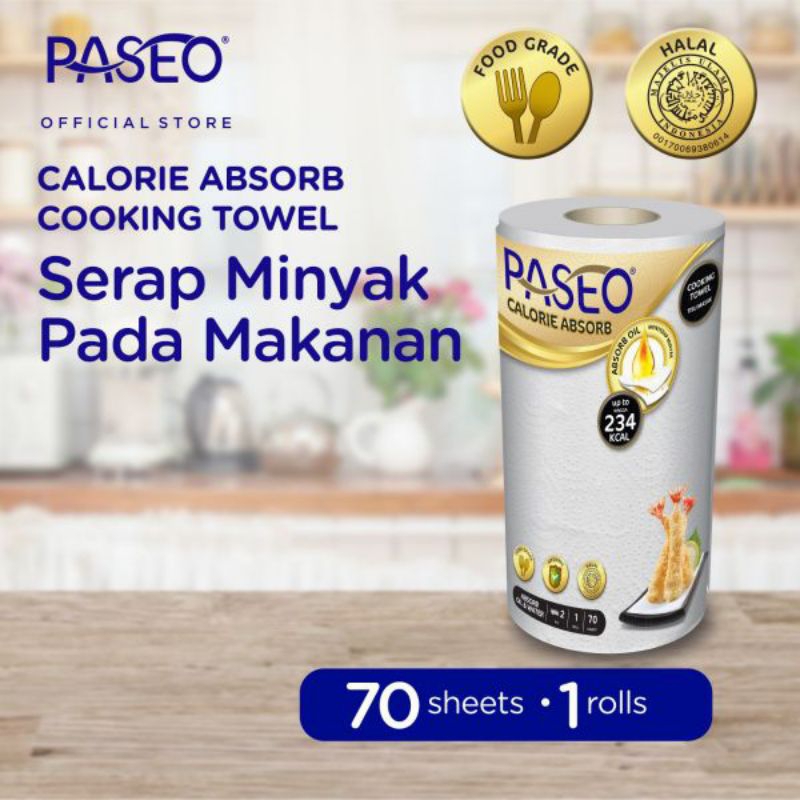 Jual Paseo Kitchen Towel Roll Calorie Absorb, 70's, 2 Ply, 1 Roll ...