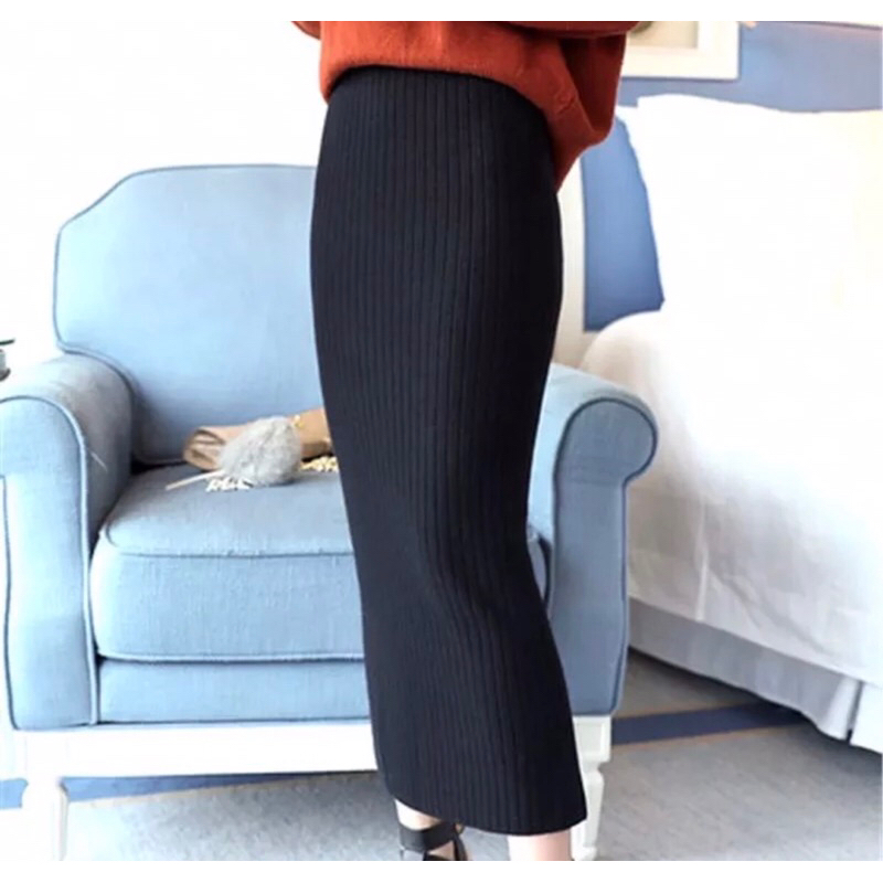 Jual rok span rajut hitam | Shopee Indonesia