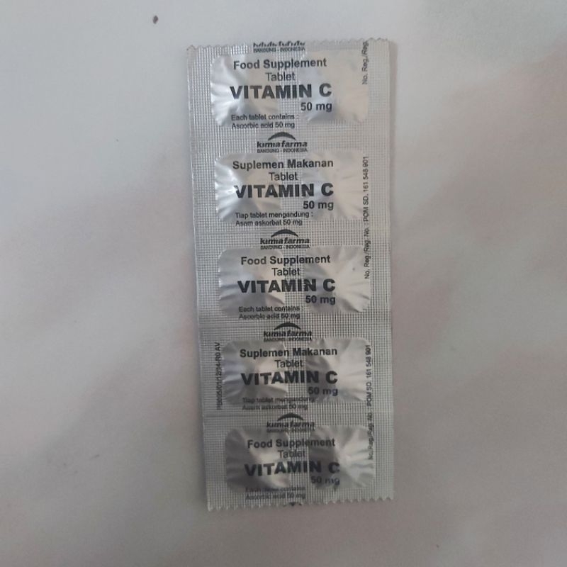 Jual Vitamin C 50 Mg Per Strip isi 10 Tablet | Shopee Indonesia