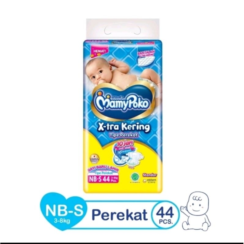 Jual Diapers Mamypoko xtra dry Tape NB-S44(3-8kg)/ popok sekali pakai mamypoko xtra kering ...