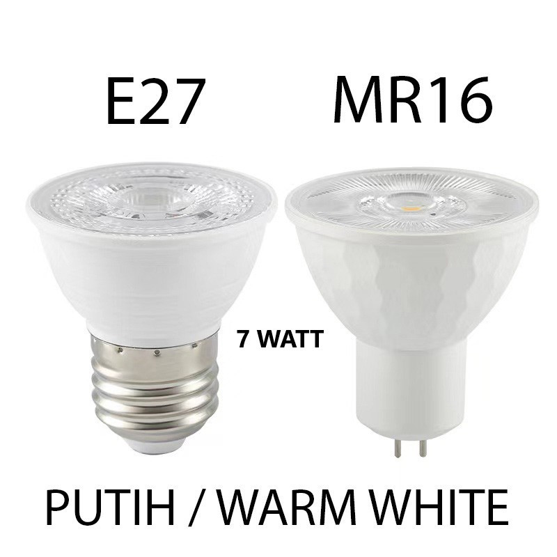 Jual Lampu LED Halogen Mr16 E27 7Watt 3000K Warm White | Shopee Indonesia