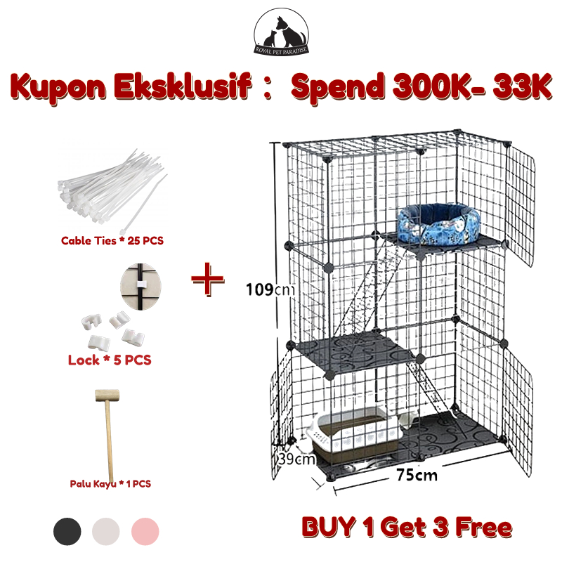 Jual ROYAL PET PARADISE DIY KANDANG KUCING 3 TINGKAT Kandang Hamster ...