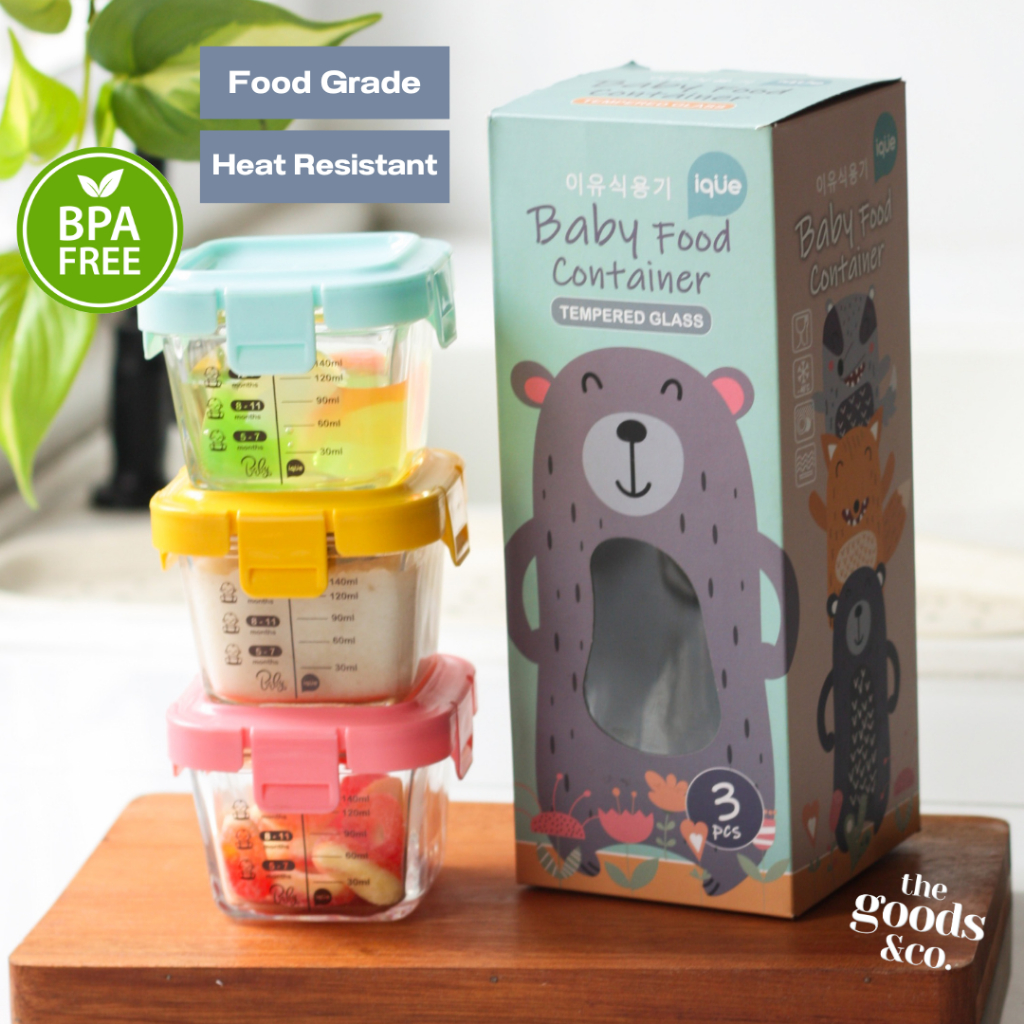Jual 𝐆𝐨𝐨𝐝𝐬𝐂𝐨 Tempat Mpasi Kaca 3 IN 1 Wadah Mpasi Kaca Penyimpanan ...