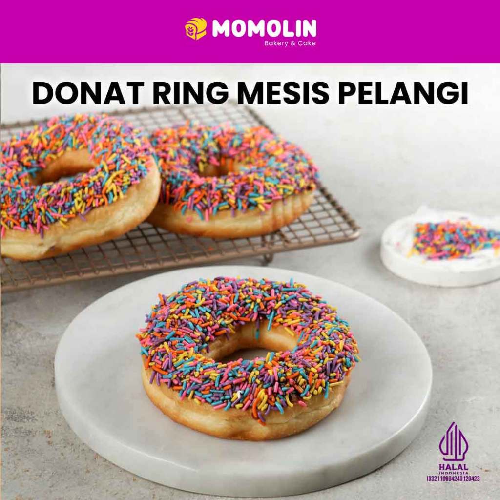 Jual Momolin Bakery Donat Ring Mesis Pelangi | Mesis Pelangi | Roti Kue ...