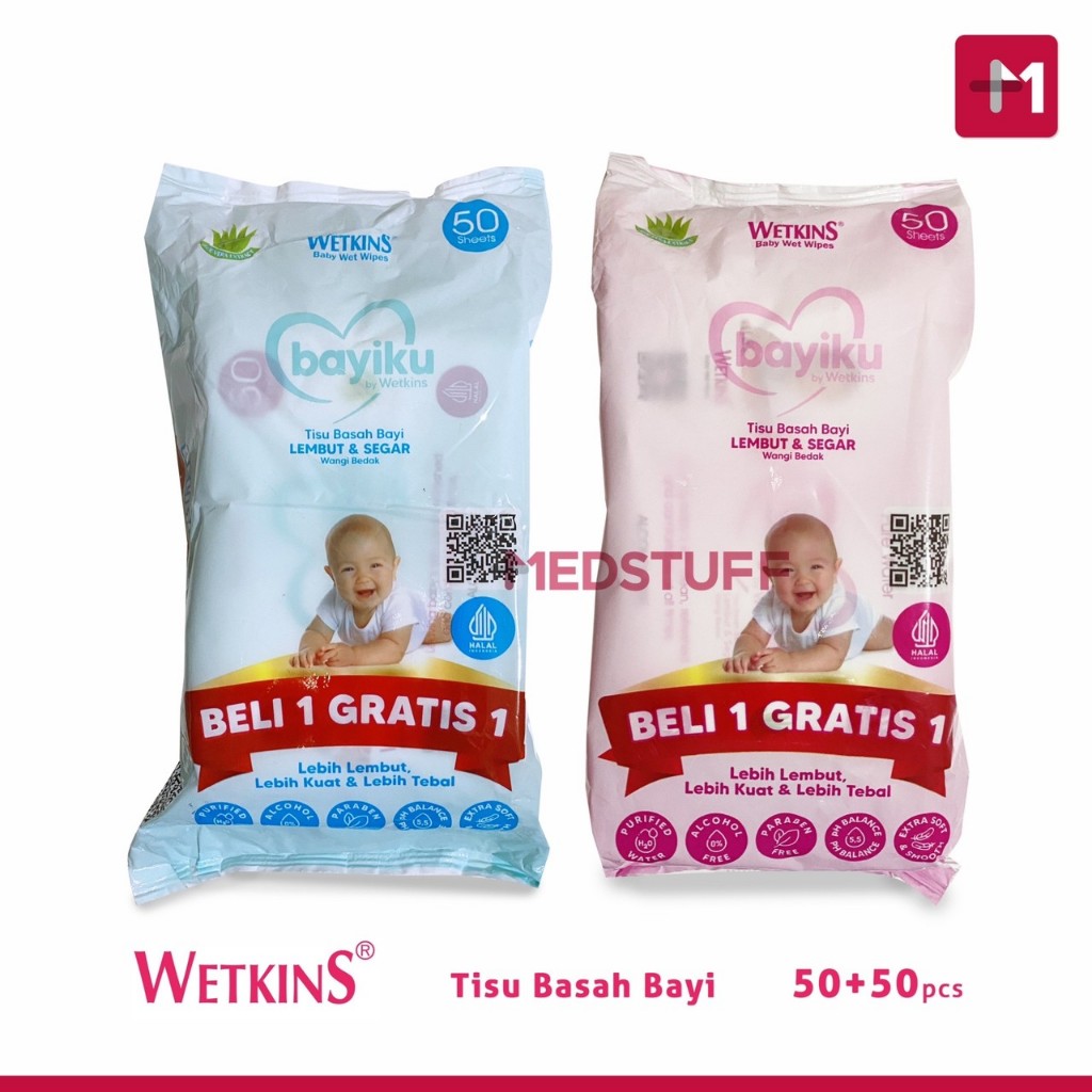 Jual Tissue Basah Wetkins Tissue Wetkins Baby Wet Wipes isi 50s Tissu ...