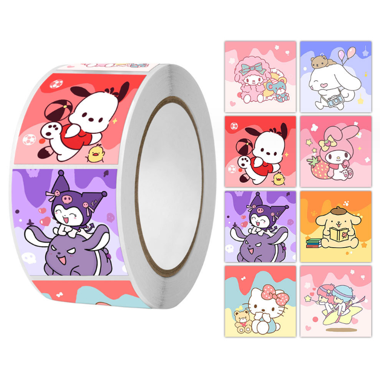 Jual Stiker Roll Label Lucu Isi 500 Lembar Motif Cartoon Untuk Tempel ...