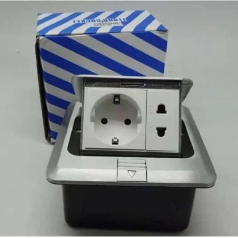 Jual IB Stop Kontak Lantai Tanam / Floor Outlet Arde EU + 2 pin ...