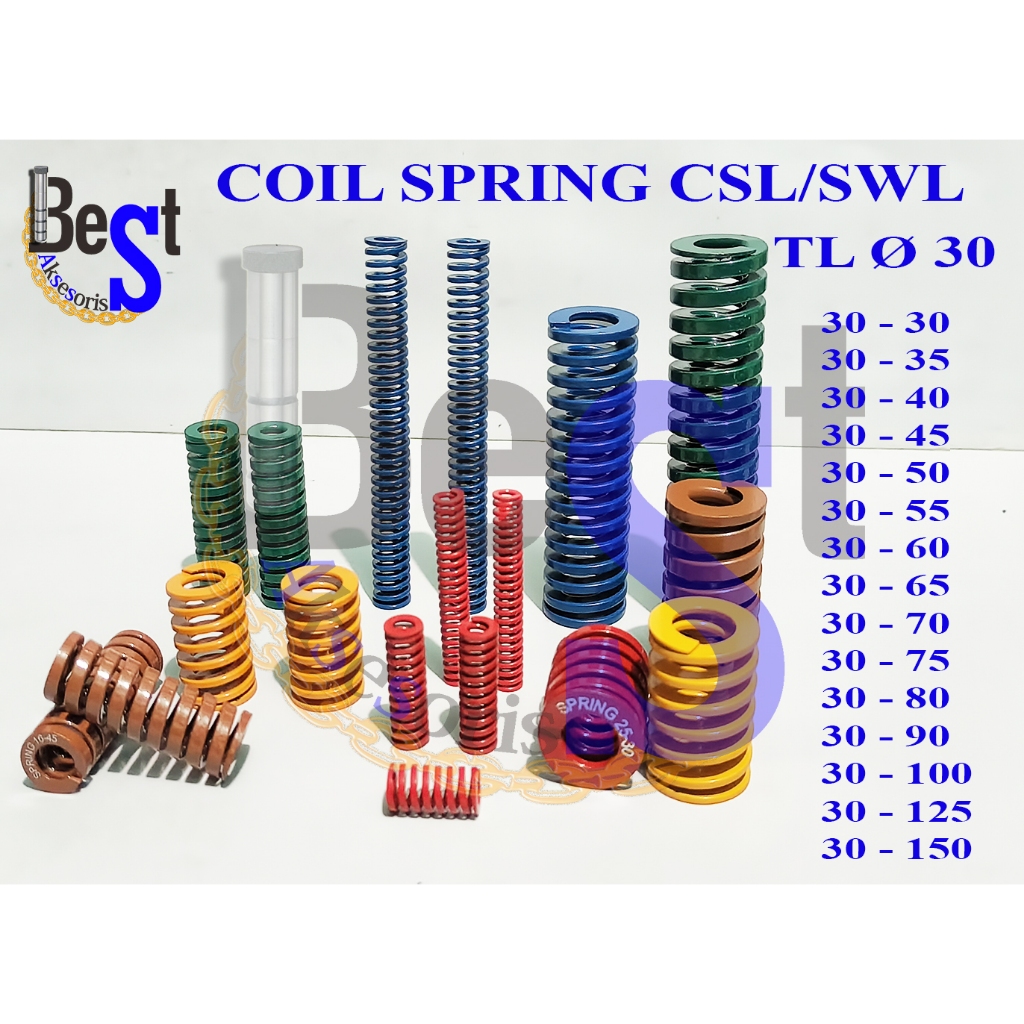 Jual Per Biru / coil spring / CSL / SWL Dia. Out 30 mm L 30 - 150 mm ...