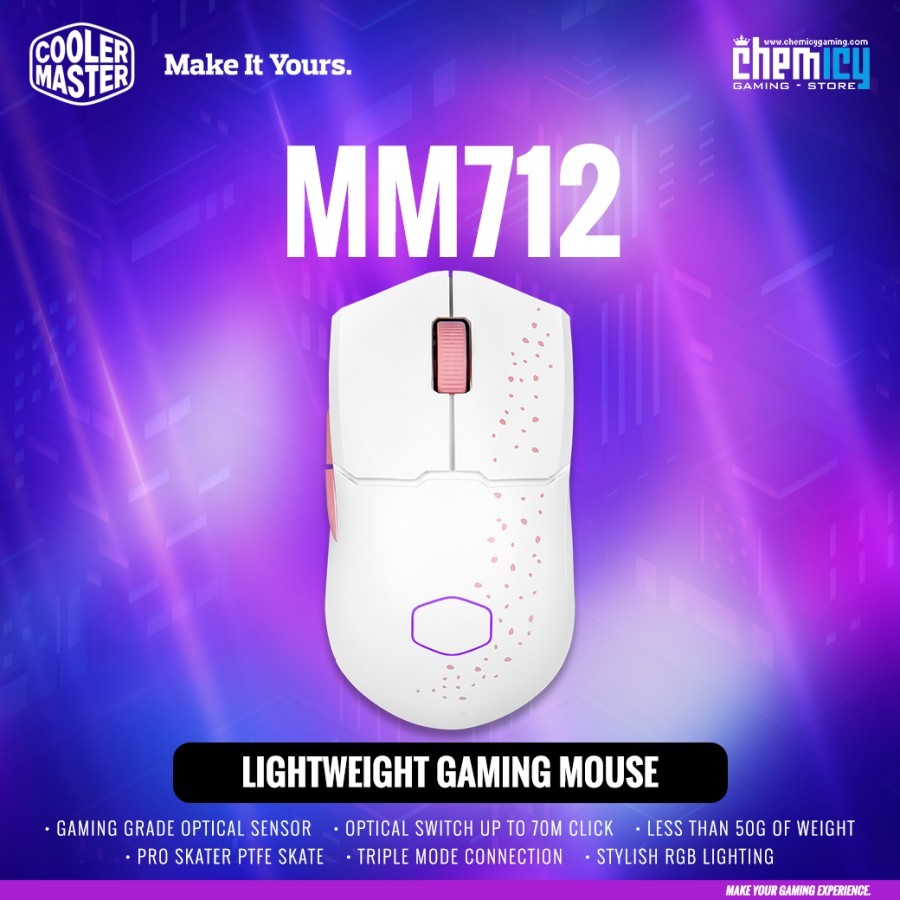 Jual Cooler Master MM712 / MM-712 Sakura Edition Wireless Gaming Mouse ...