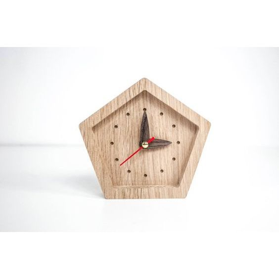 Jual Jam Meja Kayu Jati Modern Segilima | Shopee Indonesia