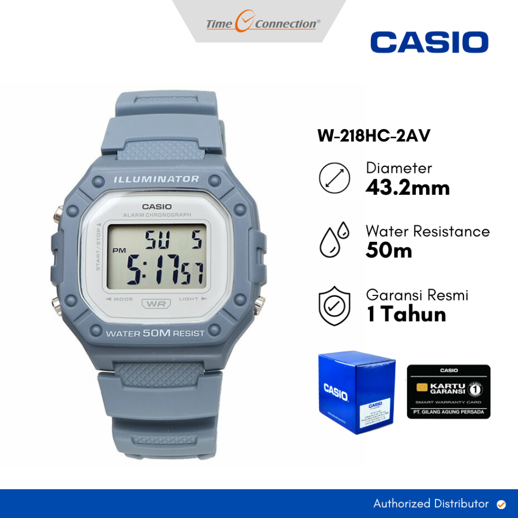 Jual Casio W-218HC-2AV Biru Original / Jam Tangan Pria Wanita Unisex ...