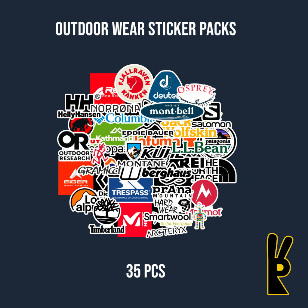 Jual Outdoor Wear Brands Sticker Pack 35Pcs | Stiker Laptop Helm ...