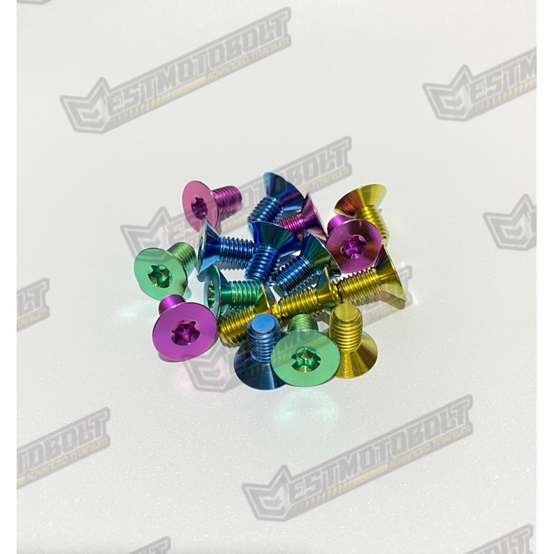 Jual BAUT TITANIUM M4 M5 M6 M8 FLAT HEAD GR5 ( HARGA 1 PCS ) | Shopee Indonesia