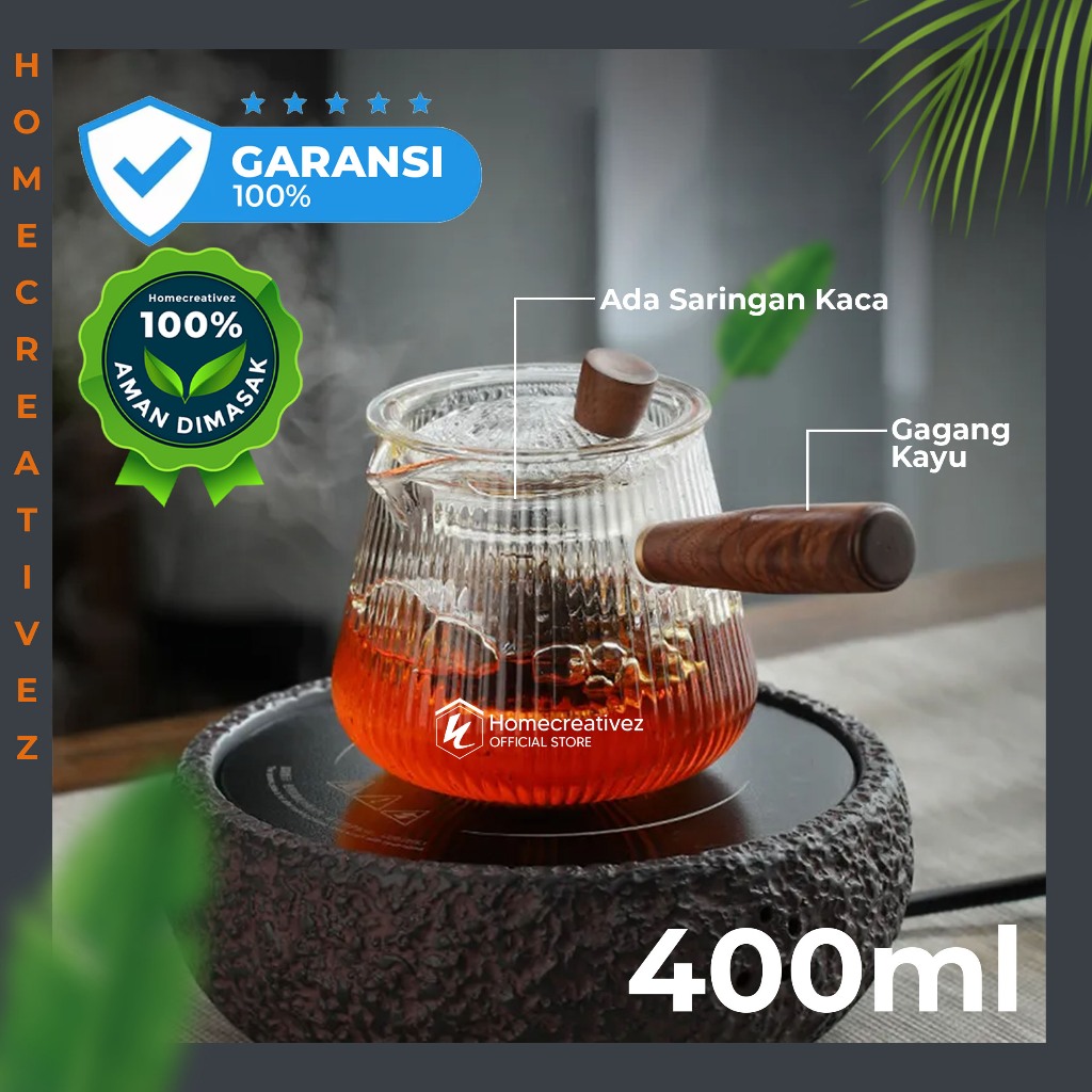 Jual Homecreativez Teko Teh Tahan Panas Borosilicate Glass Pitcher ...
