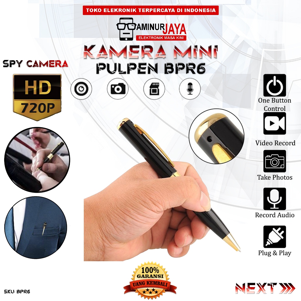 Jual Kamera BPR6 Pulpen Spy Cam Camera Bolpoint Full HD 720P Spycam ...