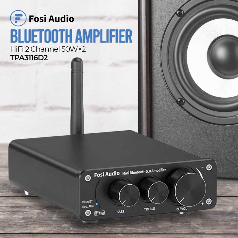 Jual Fosi Audio Bluetooth Amplifier HiFi 2 Channel 50Wx2 TPA3116D2 - BT10A | Shopee Indonesia