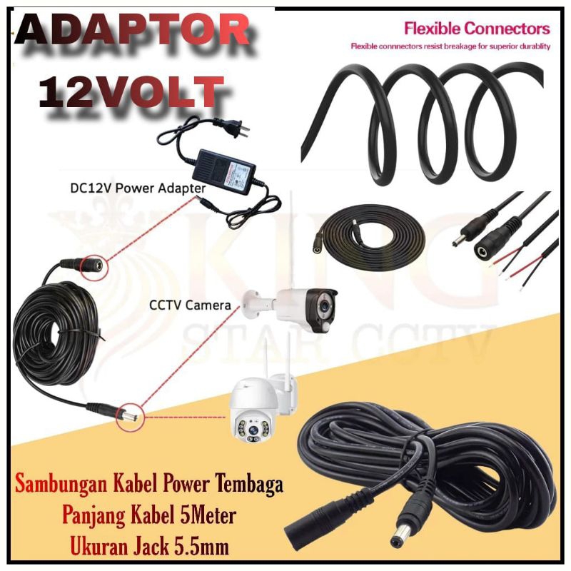 Jual KABEL CCTV 5M HITAK KAMERA CCTV SIAP PAKAI KABEL JADI CAMERA 5M ...