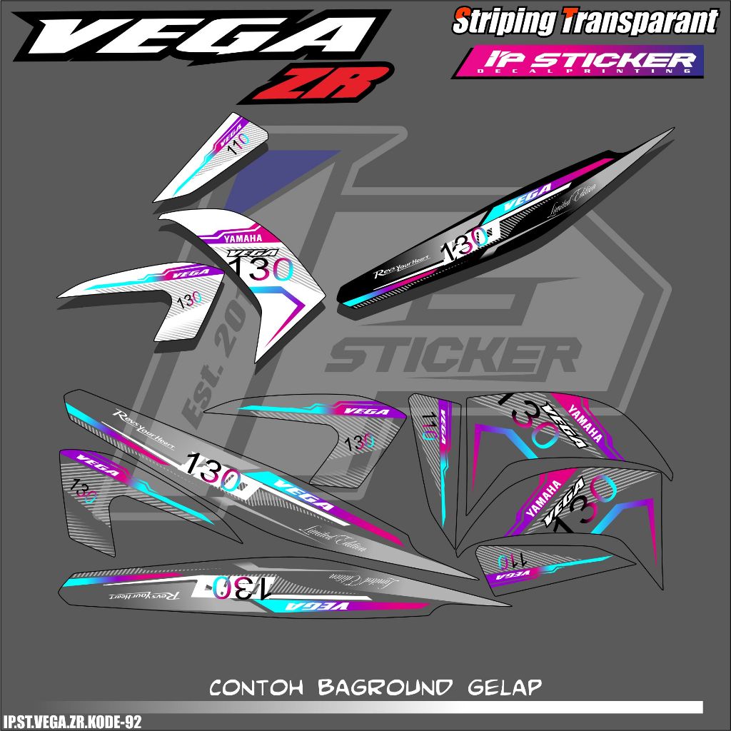 Jual (COD) STIKER STRIPING MOTOR YAMAHA VEGA ZR - STIKER LIST GRAFIK ...