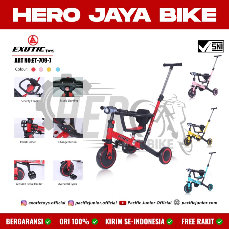 Jual Sepeda Anak Roda Tiga 6 In 1 Balance Bike EXOTIC 709-7 Musik Push ...