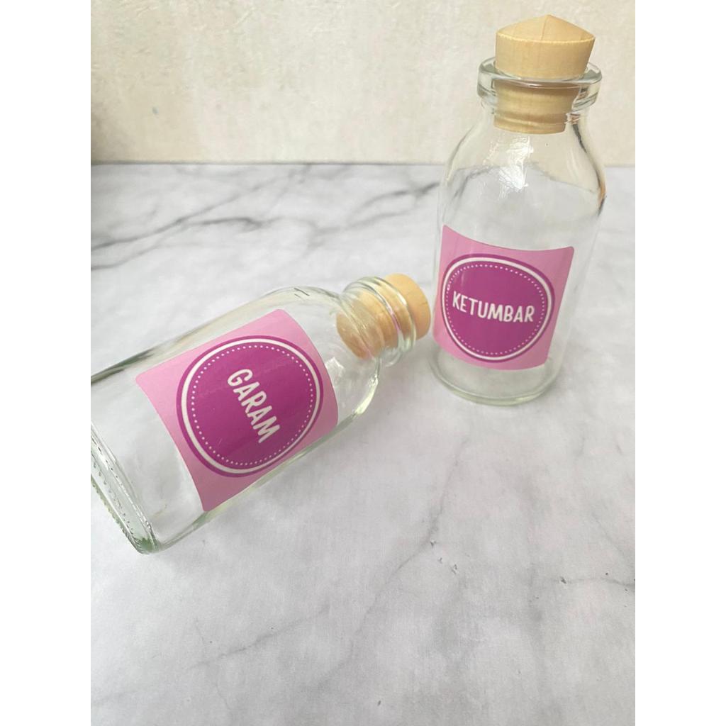 Jual WHT PNK 100 BOTOL BUMBU KACA STIKER PINK ESTETIK 100 FREE STIKER ...