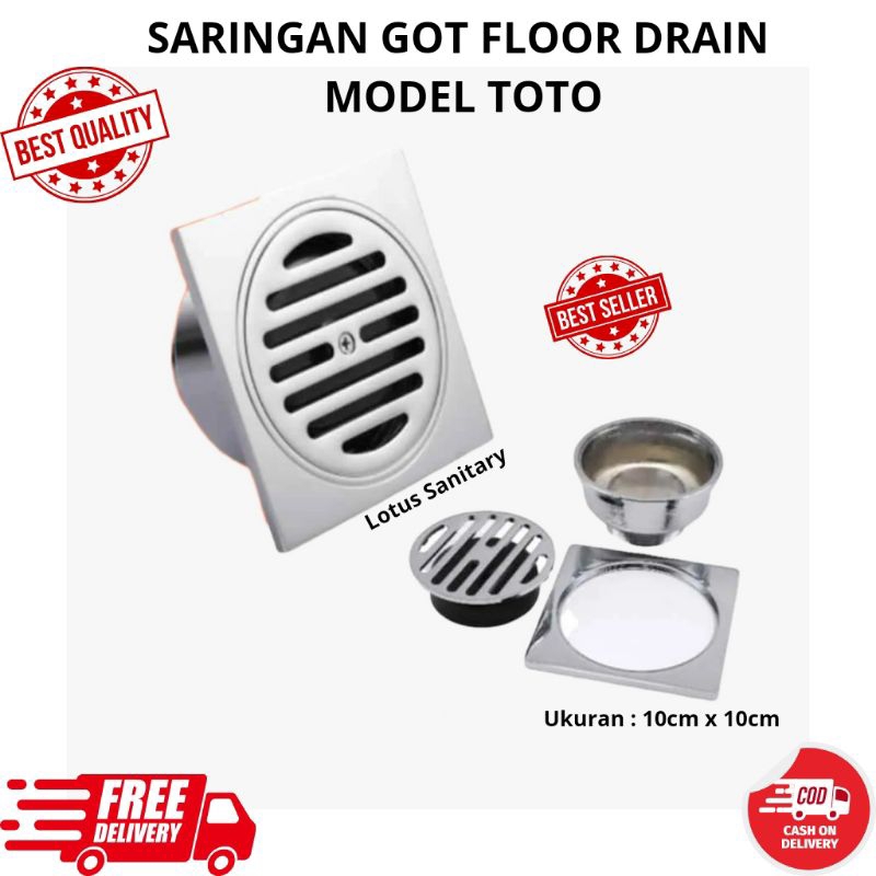 Jual saringan got model Toto / floor Drain / tutupan atas saluran got kamar mandi / stainless ...