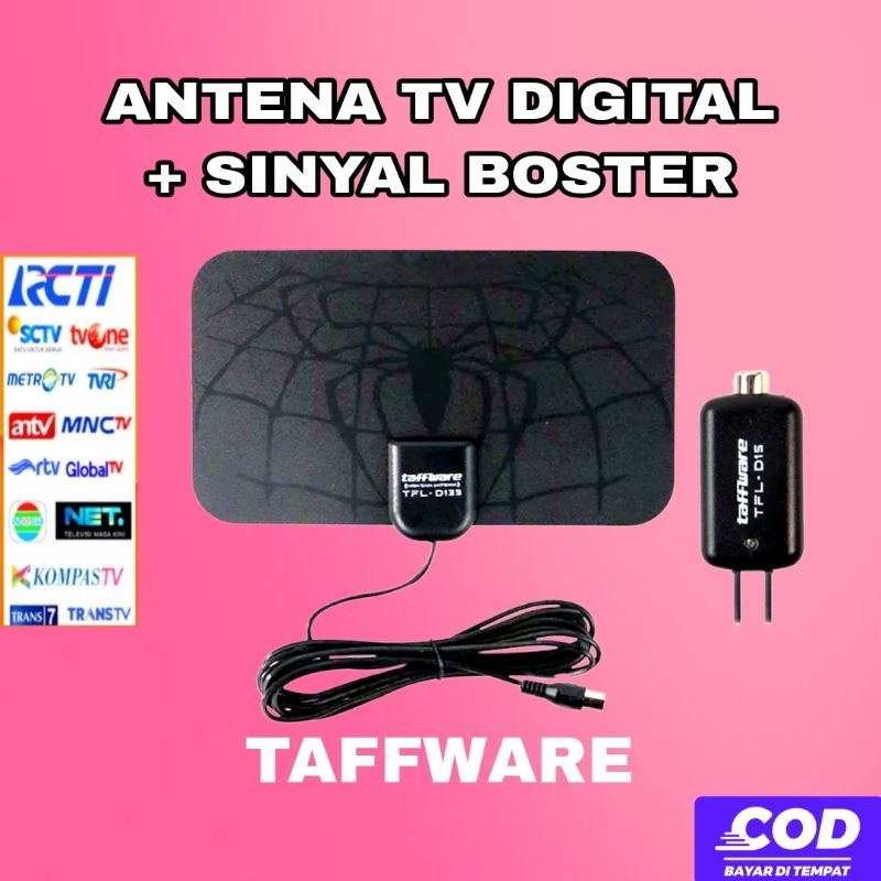 Jual TAFFWARE ANTENA TV DIGITAL WITH BOSTER SIGNAL DVB-T2 HD ANTENA TV ...