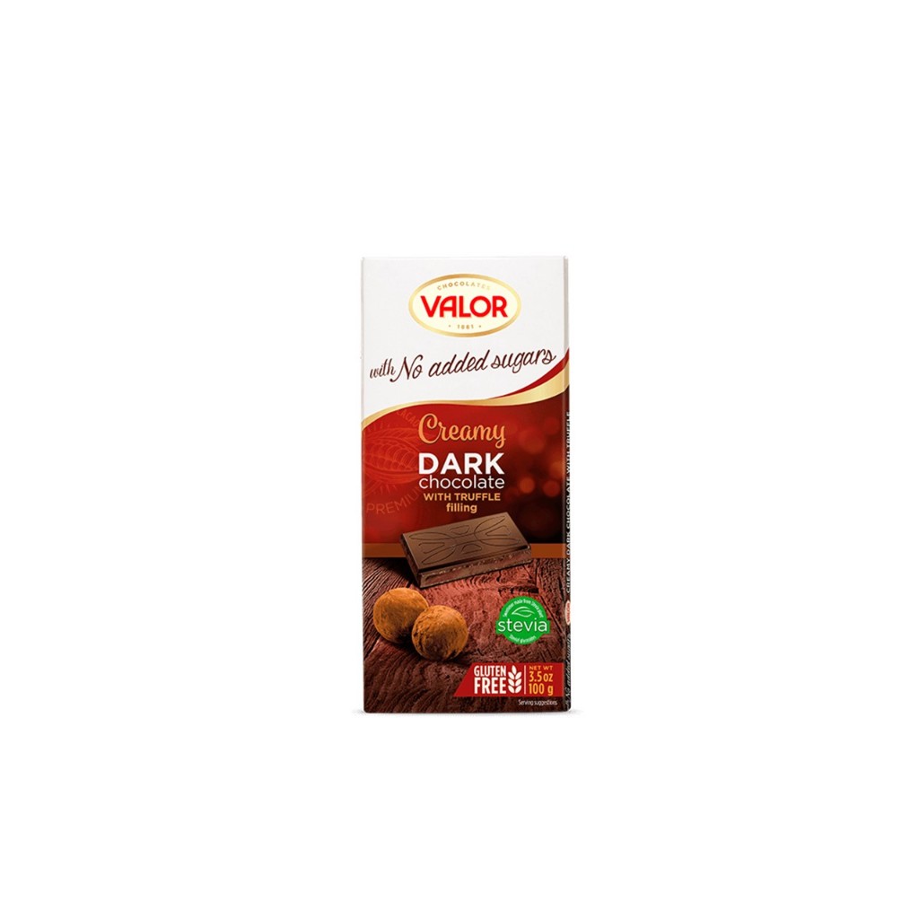 Jual Valor Dark Chocolate with Truffle Creamy No Sugar Added 100g ...