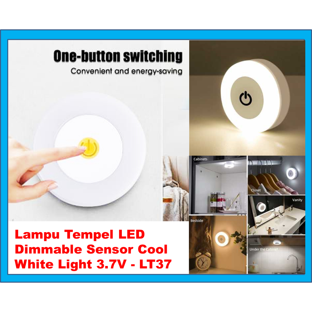 Jual KUALOOL Lampu Tempel LED Dimmable Sensor Cool White Light 3.7V ...