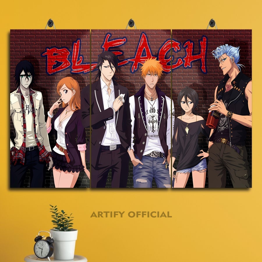 Jual Poster Kayu Anime Gambar Bleach Byakuya Kuchiki 45X30 Multi Panel ...