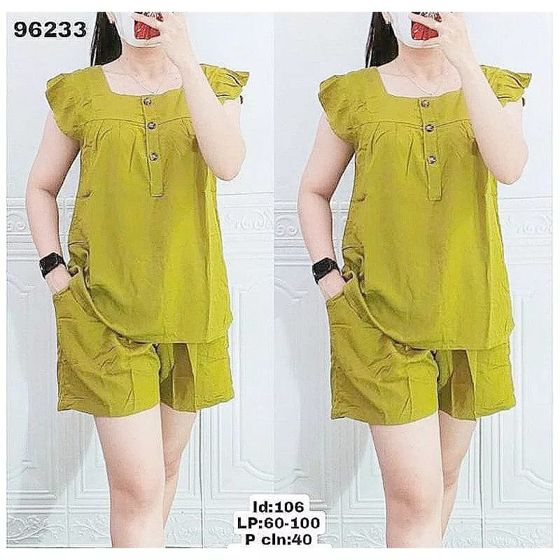 Jual Setelan Katun Poly Halus LD 110 Celana Hotpants Polos | Shopee Indonesia