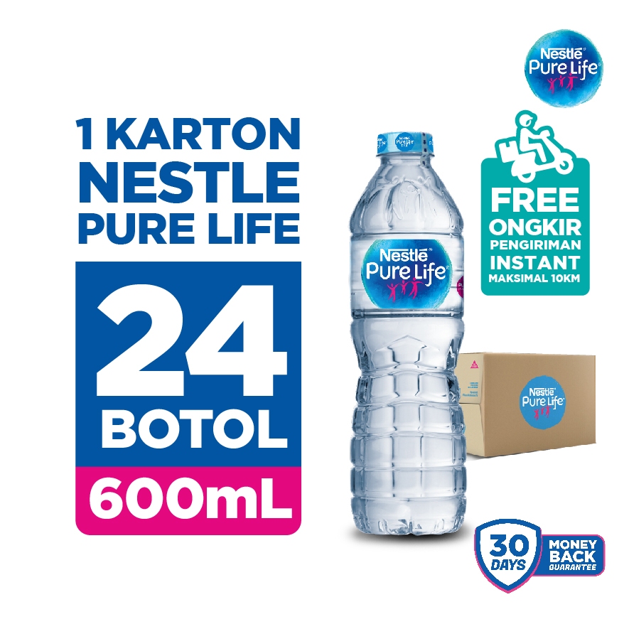 Jual Air Mineral Nestle Pure Life 600mL - 1 Karton / Pure Life / Air ...