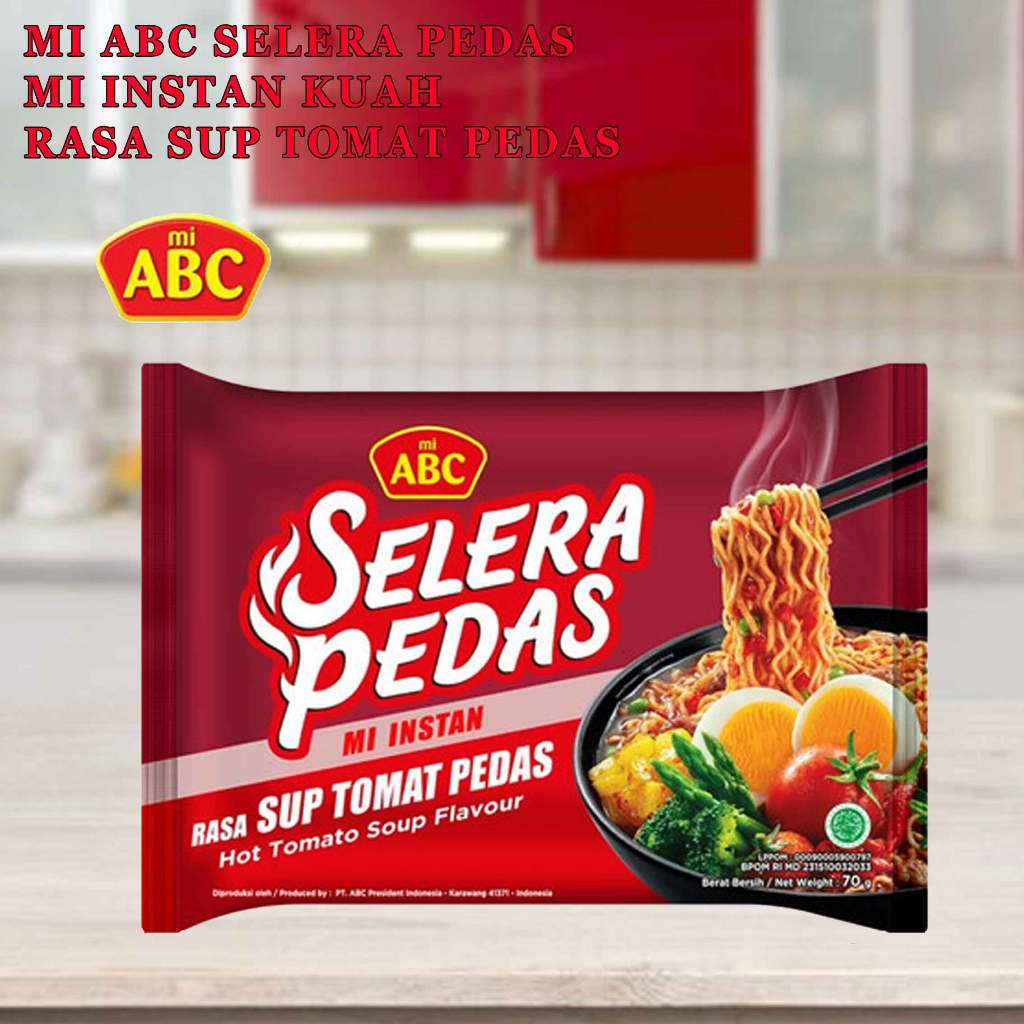 Jual Mi Instan Kuah * Mie Abc Selera Pedas * Mi Rasa Sup Tomat Pedas ...