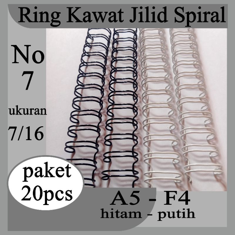 Jual Ring Kawat Jilid Spiral 3:1 ukuran 7/16 (20pcs) lebih hemat ...