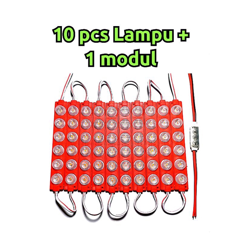 Jual isi 10 Led 6 mata 12 volt 24 volt dan modul mini controller lampu kolong kedip | Shopee ...