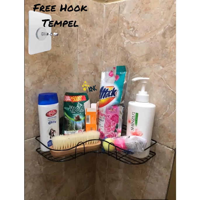 Jual KnK Rak Kamar Mandi Sudut Gantung Bahan Besi Tempel Dinding ...