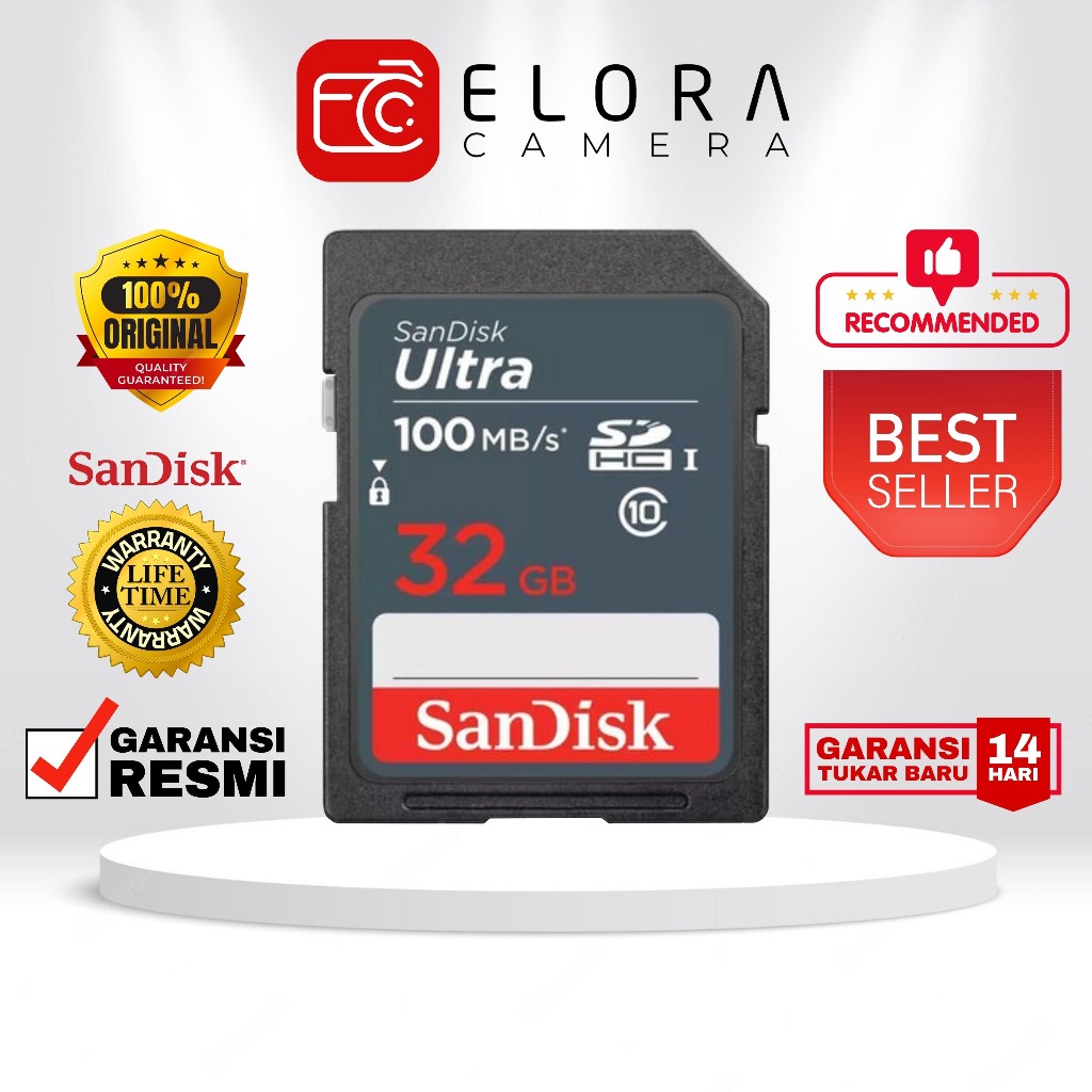 Jual SD Card 32GB 32 GB Sandisk Ultra SDHC SDXC CL10 100MBPS - Garansi ...