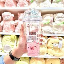 Jual COD BALI MINISO GIGI Pig Series High Borosilicate Glass Bottle ...