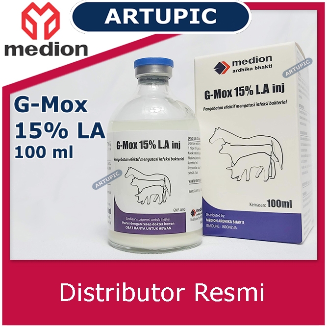 Jual G-Mox 15% LA 100 ml Obat Infeksi Hewan Ternak Sapi Kambing Babi ...