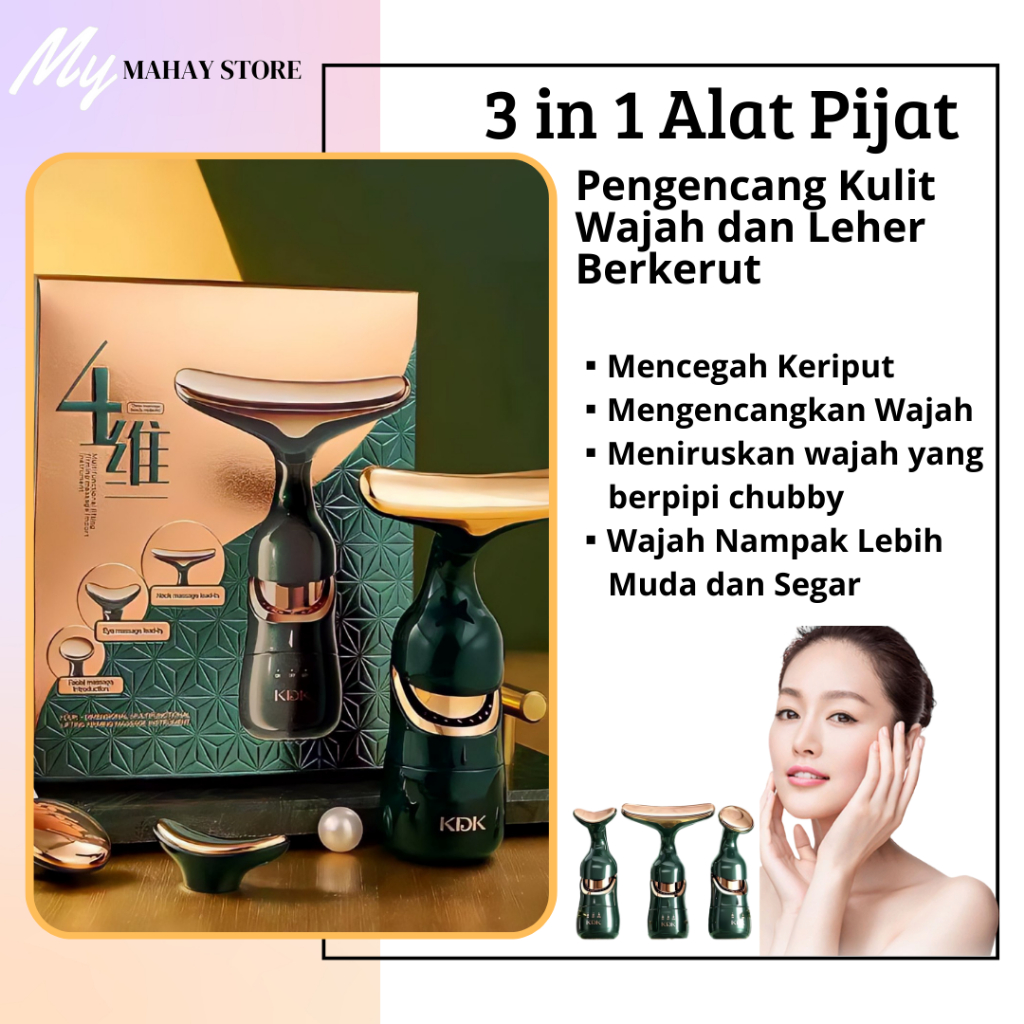 Jual KDK Alat Pijat Setrika Muka Wajah dan Leher Kerutan 3 in 1 Getar ...