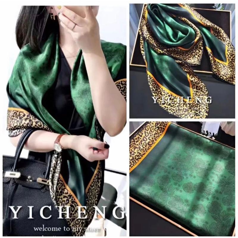 Jual (eta 11) HIJAB SILK SUTRA MOTIF 110*110 leopard | Shopee Indonesia