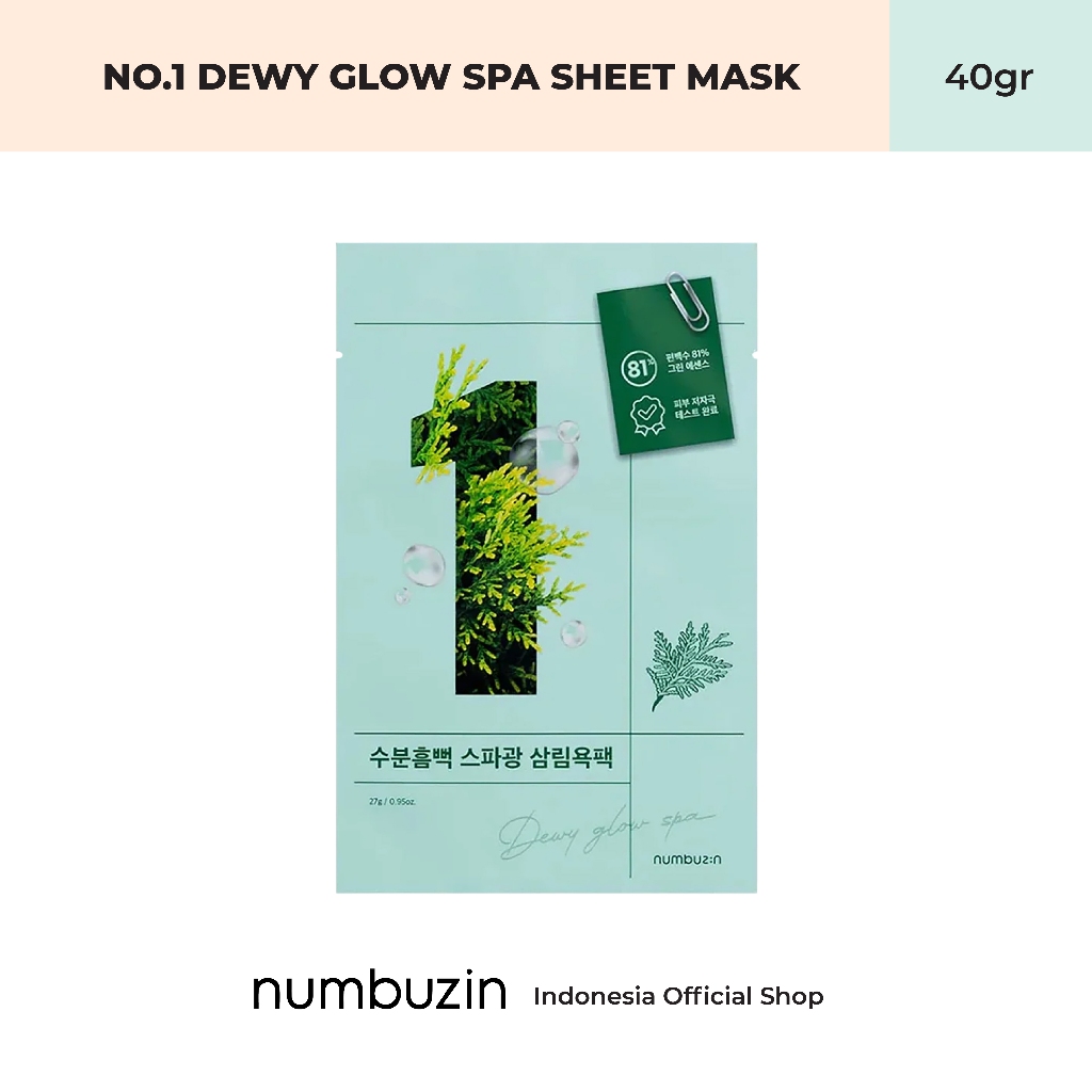 Jual [NEAR ED] Numbuzin No. 1 Dewy Glow Spa Sheet Mask 40g (1ea) (EXP: 11/2025) | Shopee Indonesia