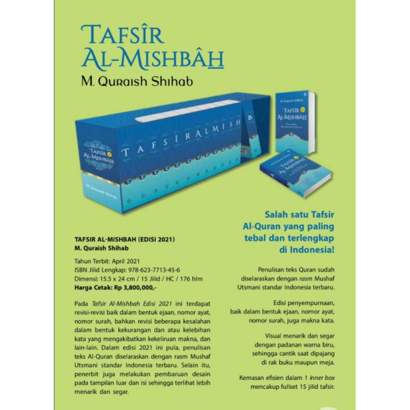 Jual Tafsir Al Mishbah Edisi Terbaru 2021 Dijamin ORIginal dari Penerbit l Al Misbah l Prof ...
