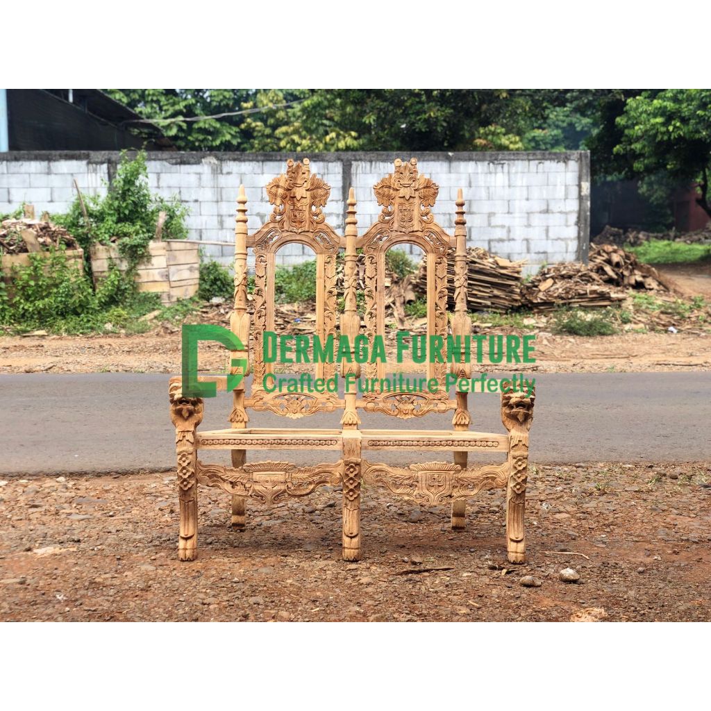 Jual SOFA RAJA SINGA 2DD KAYU JATI KURSI DEKORASI PELAMINAN RUANG TAMU ...
