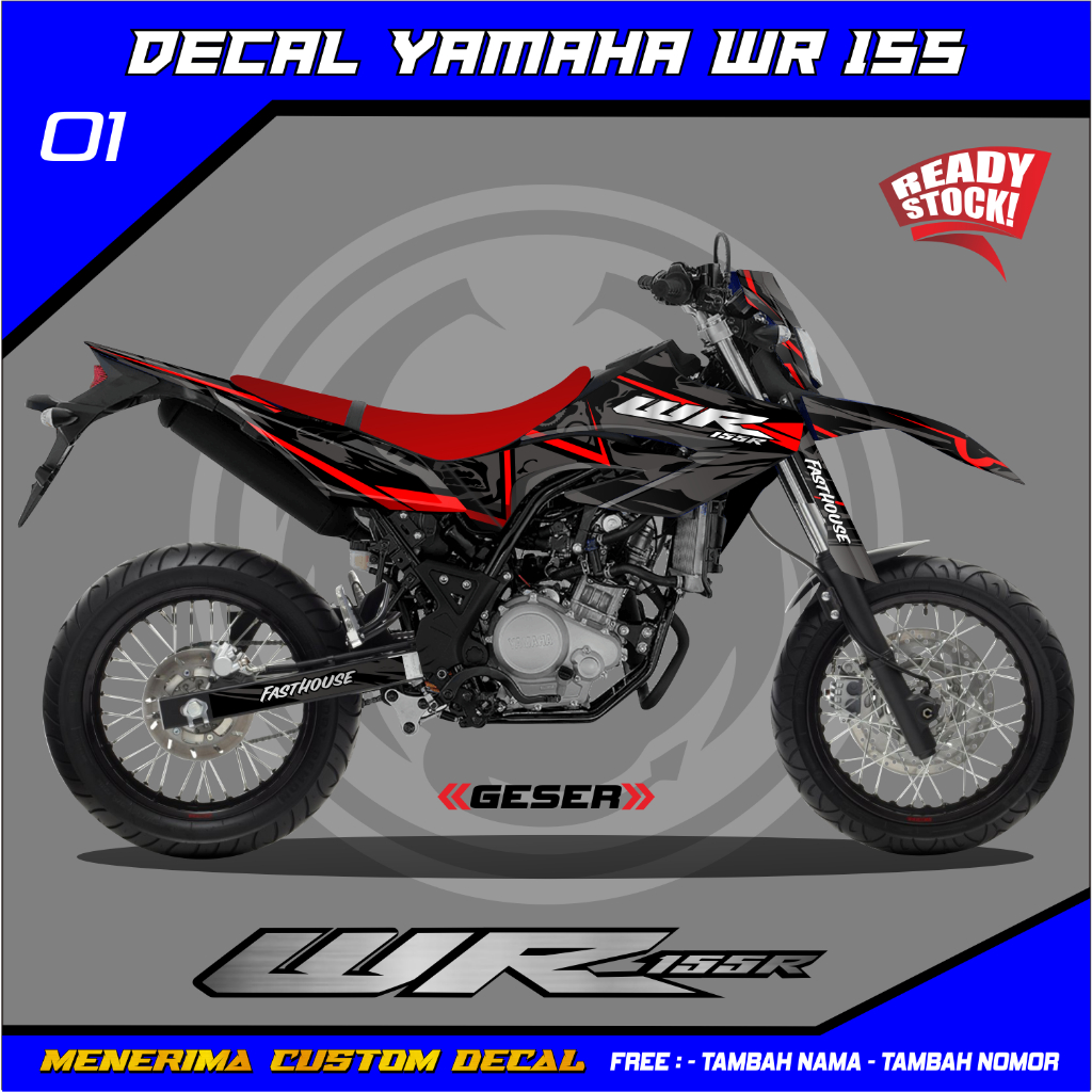 Jual Stiker Decal Yamaha Wr 155 Supermoto Merah | Shopee Indonesia
