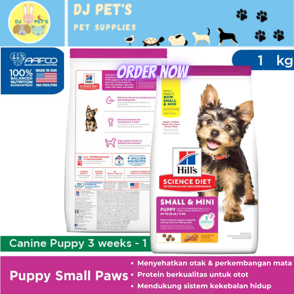 Jual Hill's Science Diet Puppy Small Paws & Mini Chicken 1 kg Repack ...