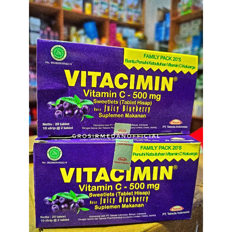Jual VITACIMIN BLUEBERRY ISI 20S - VITACIMIN C 500 MG SUPLEMEN MAKANAN ...