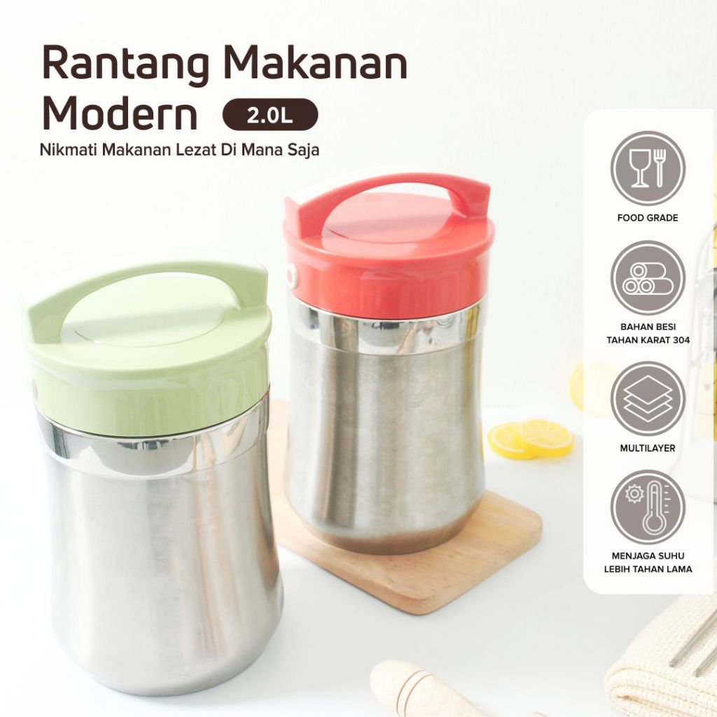 Jual CaTalina Rantang Bekal Makanan Stainless Steel 2 Liter | Shopee ...